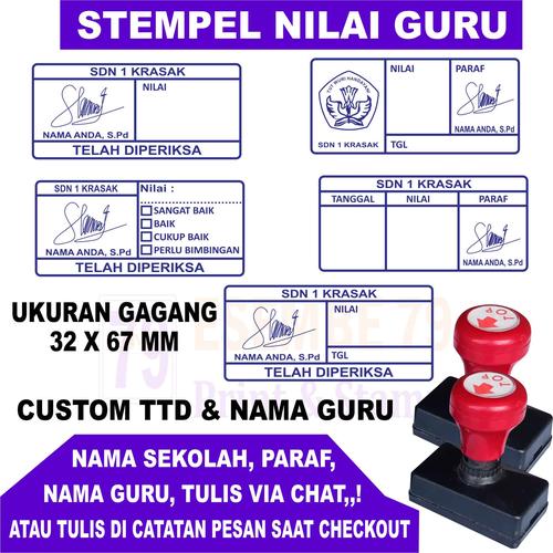 Jual Stempel Nilai Guru Custom Nama Paraf Logo Sekolah - FILE 3267-01 ...