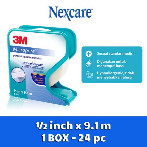 Promo 3M Micropore 1/2 in x 10 yd (1 BOX : 24 pc) - Jakarta Barat ...