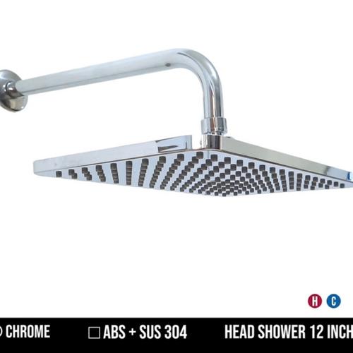 Jual wall shower kotak 12inc bahan abs tebal , shower tembok kotak ...