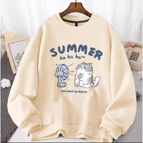 Promo Summer Cat Sweater Wanita Cute M - XXL Switer Crewneck Motif ...