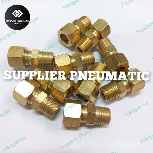 Jual FITTING TUBING PIPA KUNINGAN / PIPA TEMBAGA LURUS 3/8" MALE X 6MM ...