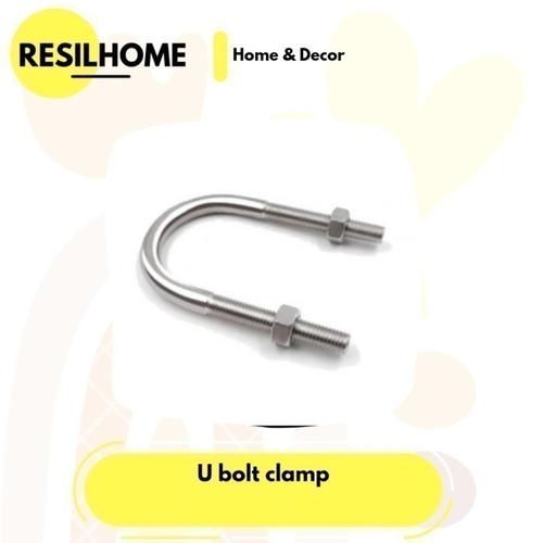 Jual 10 pcs u bolt clamp 9 mm × 1 inch penjepit pipa galvanis 2 mur ...