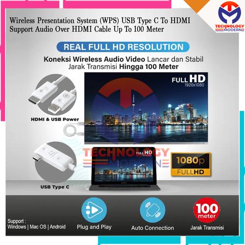 Jual HDMI Wireless Presentation System WPS Support Audio Up 100 M Type ...