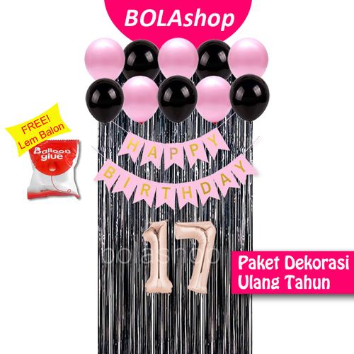 Jual Paket Set Dekorasi Backdrop Ulang Tahun Simple - PD#1, 2 Angka ...