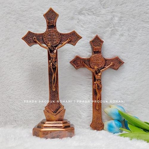 Jual New | Salib Benediktus Tembaga - Salib Duduk Katolik - Salib ...