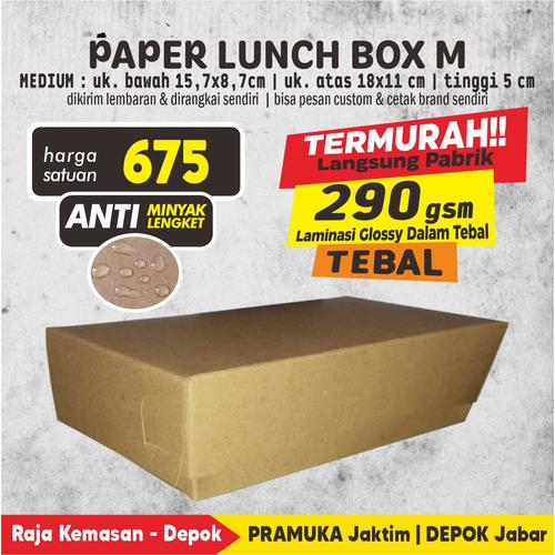 Jual PAPER BOX LUNCH MEDIUM KRAFT TEBAL LAMINASI - M290 PLS GLOSSY ...