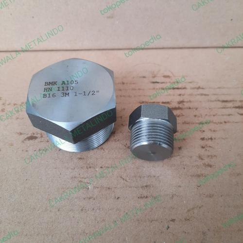 Jual Hex Plug Besi A105 Drat NPT 3/8" Inch Class 3000 Plug Carbon Steel ...