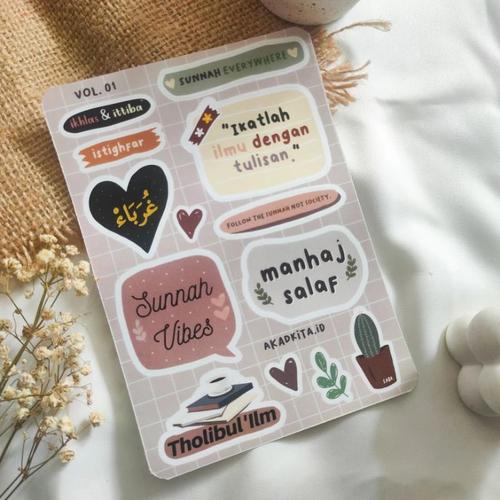 Jual Sticker Sheet Vol. 01 Manhaj Salaf Muslimah Islami Waterproof ...