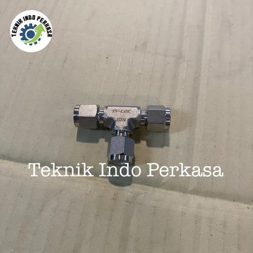 Jual Union Tee tubing OD 8mm Stainless ss 316 / Tee connector tube ...
