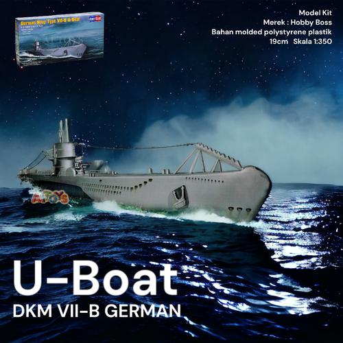 Promo Model Kit miniatur kapal selam DKM VII-B U-Boat Hobby Boss 19 cm ...