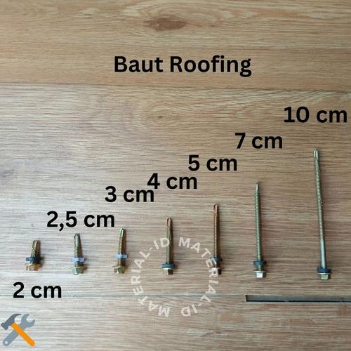 Jual Baut Roofing Skrup Roping 2,5 3 4 5 7 10 CM Atap Asbes Fiber ...