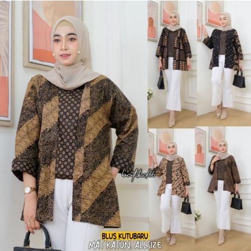 Jual Blus Kutubaru SOGAN COKLAT Baju Batik Atasan Formal Kondangan ...