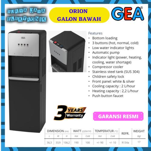 Jual DISPENSER GEA ORION GALON BAWAH KOMPRESOR - Kota Tangerang - Surya ...