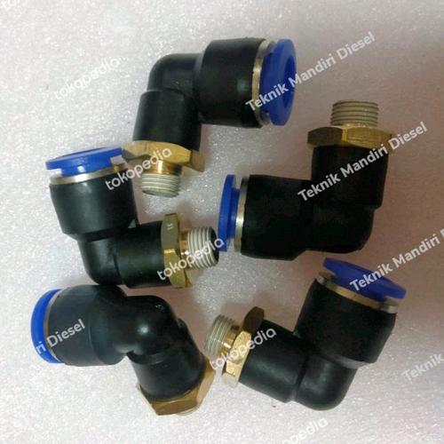 Jual Fitting nepel Pneumatic Elbow /nepple pneumatic PL 6-M6 - Jakarta ...