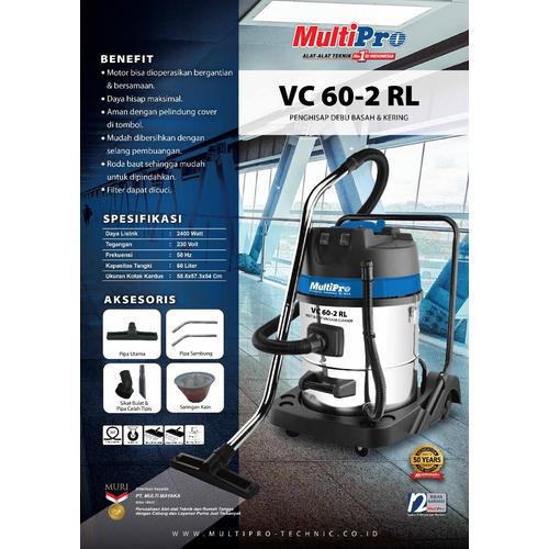 Jual VACUUM CLEANER MULTIPRO VC 60-2 RL MESIN SEDOT DEBU BASAH KERING ...