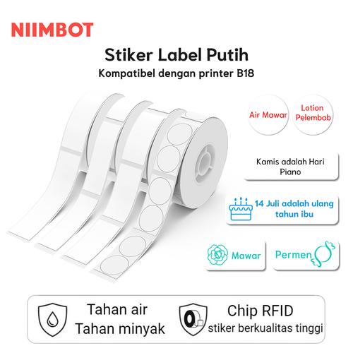 Jual NIIMBOT B18 Kertas label putih tahan air transfer termal tidak ...