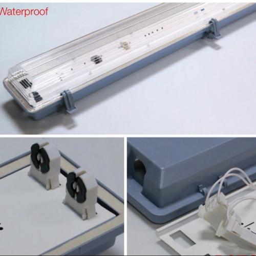 Jual kap tl 2x36 waterproof ip65 set + lampu t8 led 18watt komplit ...