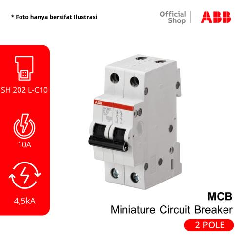 Jual ABB MCB 2Pole 4,5kA 10A SH 202 L-C10 2CDS242001R0104 Circuit Breaker - Kota Jambi - Andalas ...