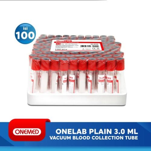 Jual Tabung Darah Blood Collection Tube Plain Glass 3ml OneLab Box Isi ...