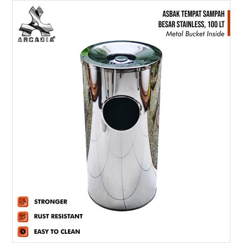 Jual Asbak Tempat sampah stainless Besar 100 lt, Metal Bucket - 91006 ...