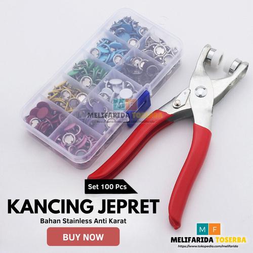Promo Kancing Jepret Cetet Set 100pcs Alat Tang Press Stainless Anti ...