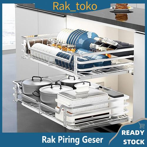 Promo Rak Piring Stainless Steel Keranjang Geser Laci Rak Rak Kabinet ...