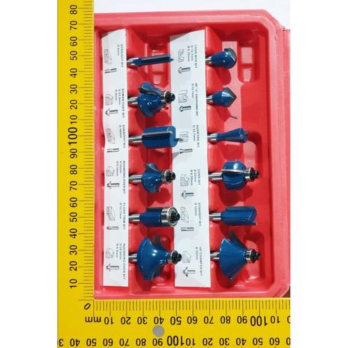Jual MAIL SET 12 pc router bit set mata profil mata trimmer krisbow ...