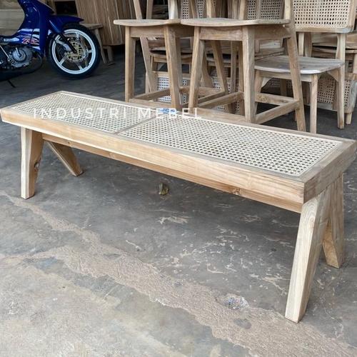 Jual ZH Stools Bench Jati Rotan Minimalis Modern - Bangku Cafe Retro ...