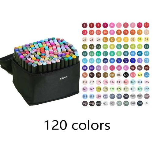 Jual Spidol 120 Warna Anak Gambar Sketsa Twin Marker Sketch Copic ...