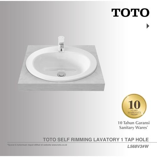 Promo TOTO Self Rimming Lavatory 1 Tap Hole / Wastafel L568V3 - BODY ...