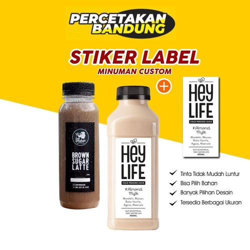 Jual Stiker Label Botol Minuman Free Desain MURAH - Stiker Vinyl, 7 x 7 ...