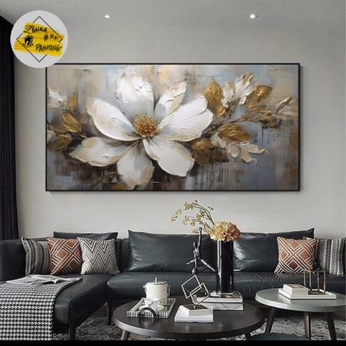 Jual lukisan bunga teksture plus bingkai minimalis hiasan dinding - Kab ...