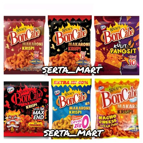Jual Snack BonCabe Makaroni Krispi level 10 / 15 / 30gr / 150gr Pedas ...