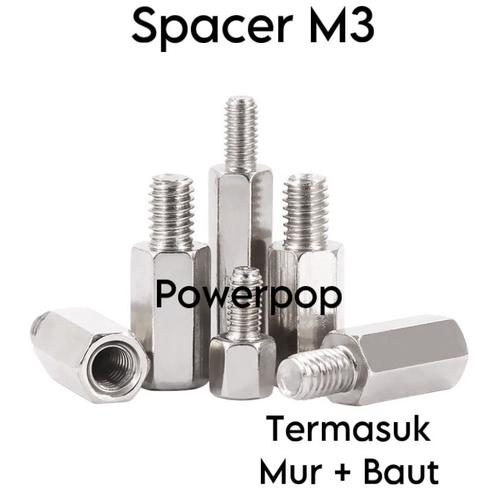 Jual Spacer kaki pcb M3 1cm 1.5cm 2cm 2.5cm 3cm spicer stainless - 2CM ...