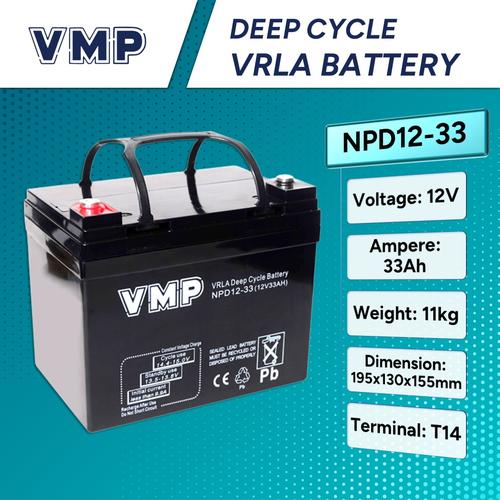 Jual Baterai VRLA VMP 12V 33Ah NPD12-33 Aki Kering MF UPS Solar Panel ...