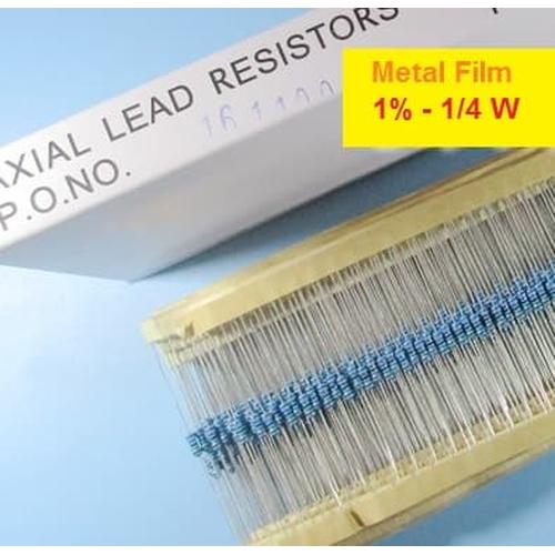 Jual Resistor Axial 180R 180 Ohm 1% 0.25W 1/4W Metal Film ROHS - Kab ...