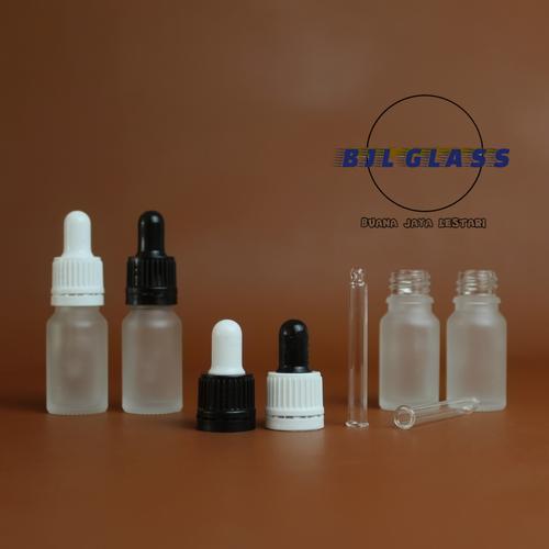Jual botol kaca pipet 10ml frosted / botol serum tetes 10ml tutup segel ...
