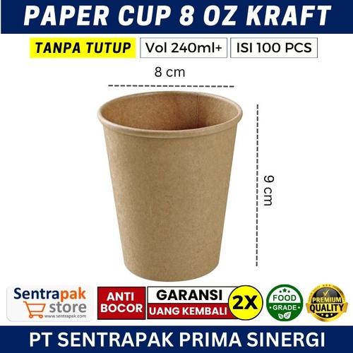 Jual Paper Cup 8 oz Hot Kraft Tanpa Tutup - Gelas Kertas Kopi 8oz Kraft - Kab. Bekasi ...
