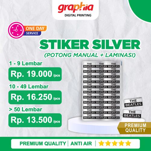 Jual (PAKET LENGKAP) Sticker Silver + POTONG BIASA + Laminasi Glossy ...