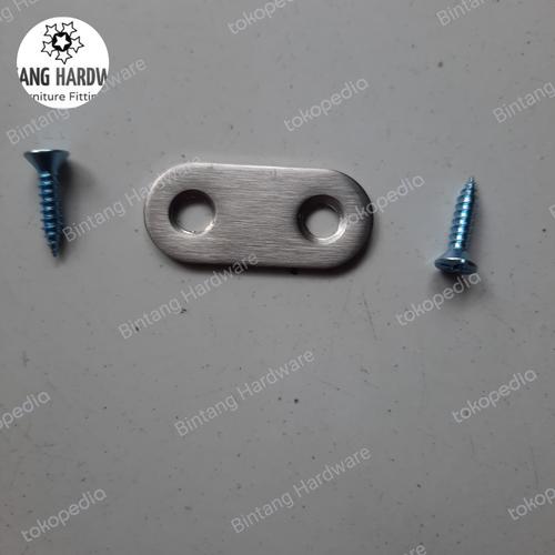 Jual Plat SS Oval Lurus Set Sekrup Plat Stainless Steel Ukuran ...