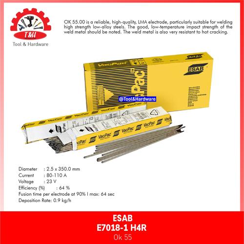 Jual ESAB Welding Electrode OK 55.00 / AWS E7018-1 Size 3.2 x 400mm VP ...