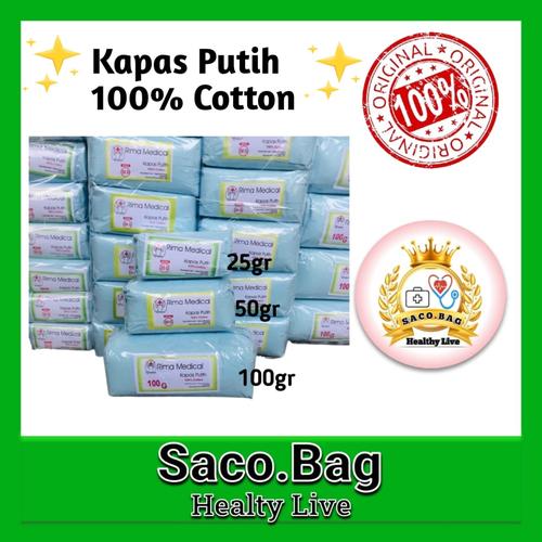 Jual Kapas Putih Luka Pembalut Rima Medical 25gr, 50gr, 100gr - 50gr ...