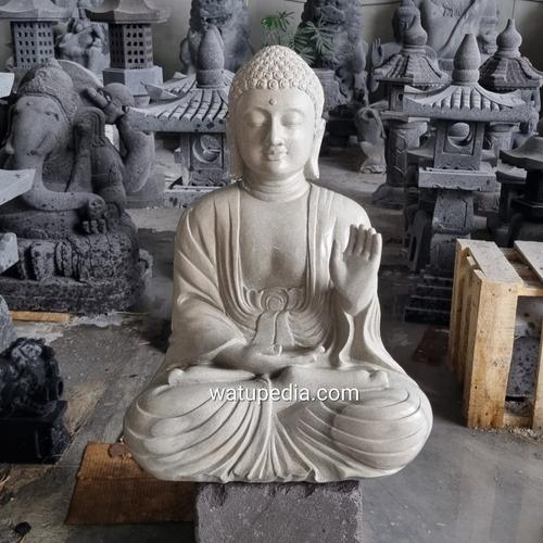 Jual Patung Buddha batu putih tinggi 80 cm - Kab. Magelang - watu pedia ...