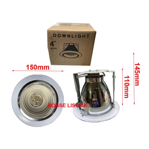 Jual Downlight kap fitting rumah lampu e27 4" inch Putih White - Kota ...