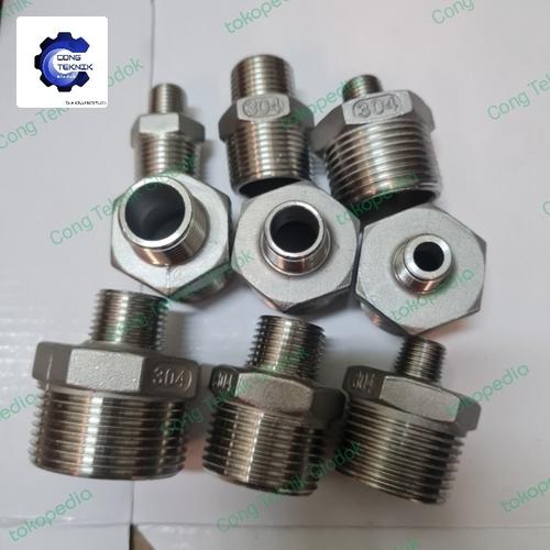 Jual Double Nepel Reducer Stainless SS304/ Nipple Reducer SS304 1/2, 3/ ...
