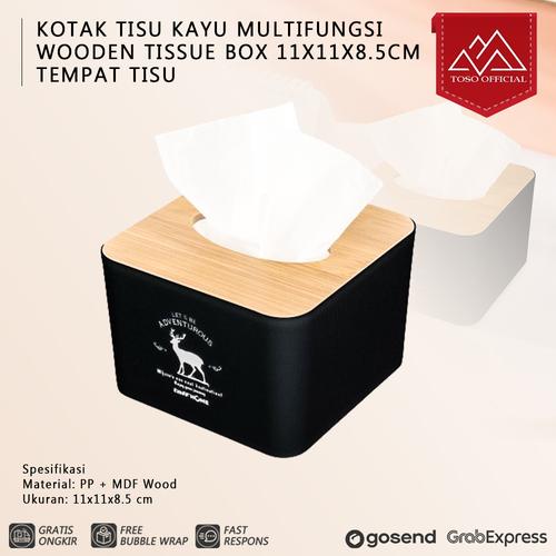 Jual KOTAK TISU KAYU MULTIFUNGSI WOODEN TISSUE BOX 11x11x8.5CM TEMPAT ...