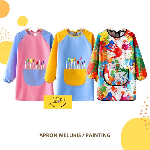 Promo Apron / Celemek Baju Anak Import Melukis Art Tali Anti Air ...