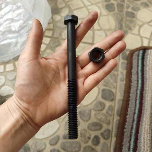 Jual baut nc 1/2x6 hitam/ baut mur nc 1/2x6 / baut 1/2"x6" / baut 1/2 x ...