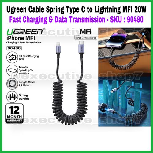 Jual Ugreen Cable Spring Type C to Lightning MFI 20W - Fast Charging ...