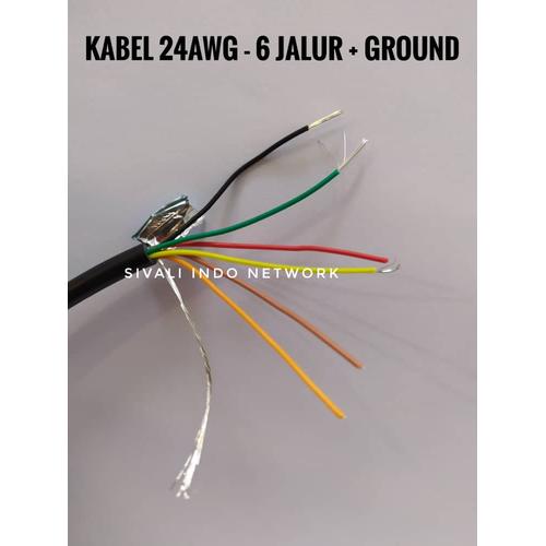 Jual KABEL 6 JALUR KABEL KONTROL ISI 6 PLUS GROUND KABEL SERABUT 24 AWG ...